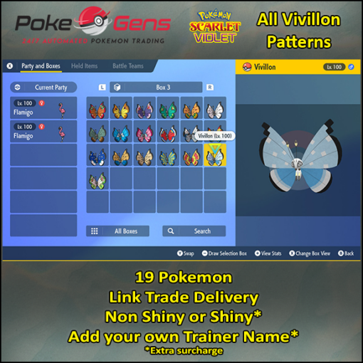 All Vivillon Patterns (Shiny or Non Shiny) – Pokemon Scarlet/Violet ...